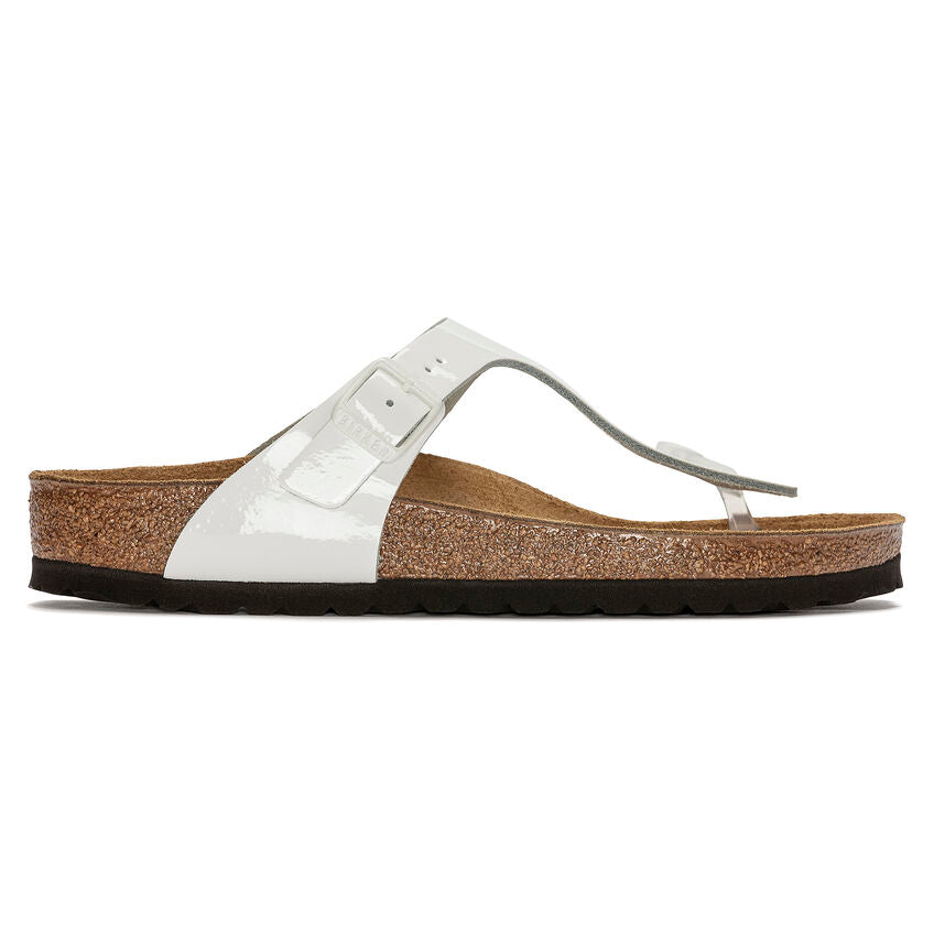 Birkenstock Gizeh Leather - Patent White - Regular – Take It Outside
